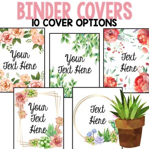 Botanical Editable Binder Covers and Spines | Cactus Plant - Etsy