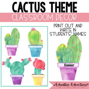 Cactus Classroom Door Display or Bulletin Board EDITABLE Classroom ...