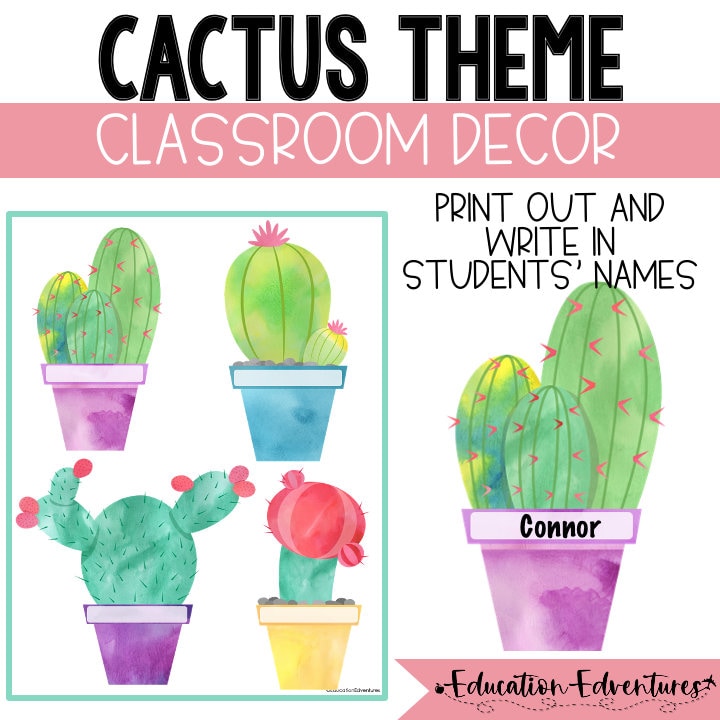 Cactus Classroom Door Display or Bulletin Board EDITABLE - Etsy