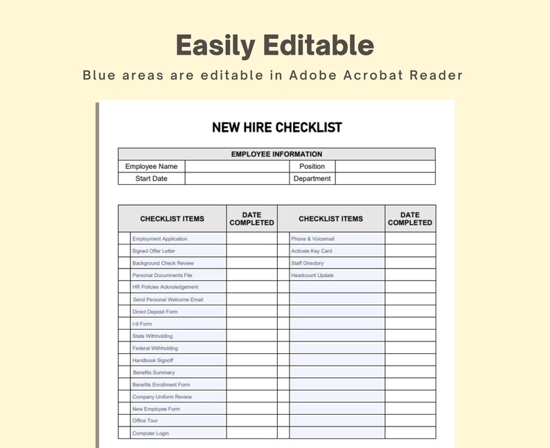 New Hire Checklist. Onboarding New Team Member Cheat Sheet. HR New ...