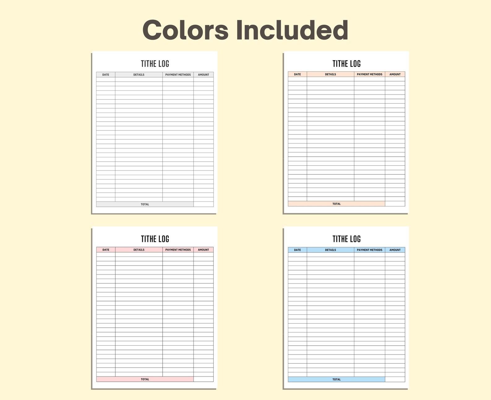 Tithe Log. Tithing Tracker. Financial Donation Record. Printable PDF - Etsy