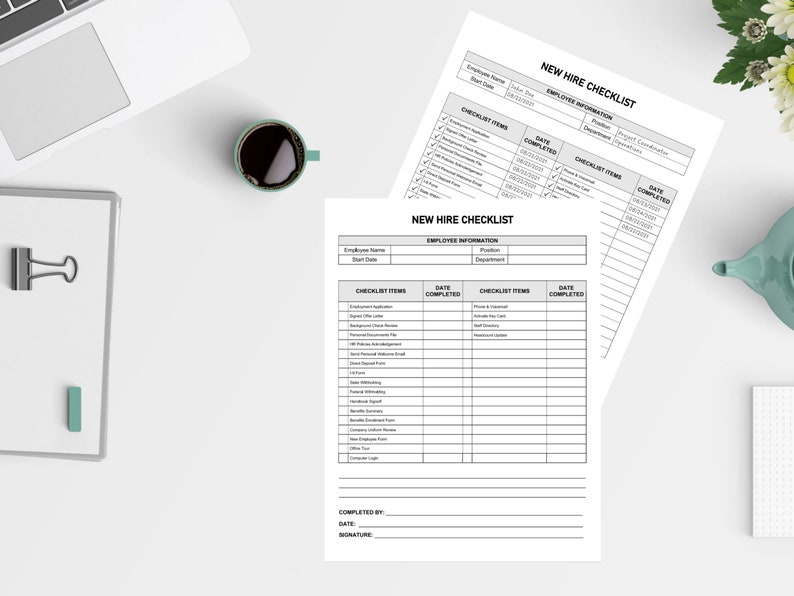 New Hire Checklist. Onboarding New Team Member Cheat Sheet. HR | Etsy