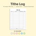 Tithe Log. Tithing Tracker. Financial Donation Record. Printable PDF - Etsy