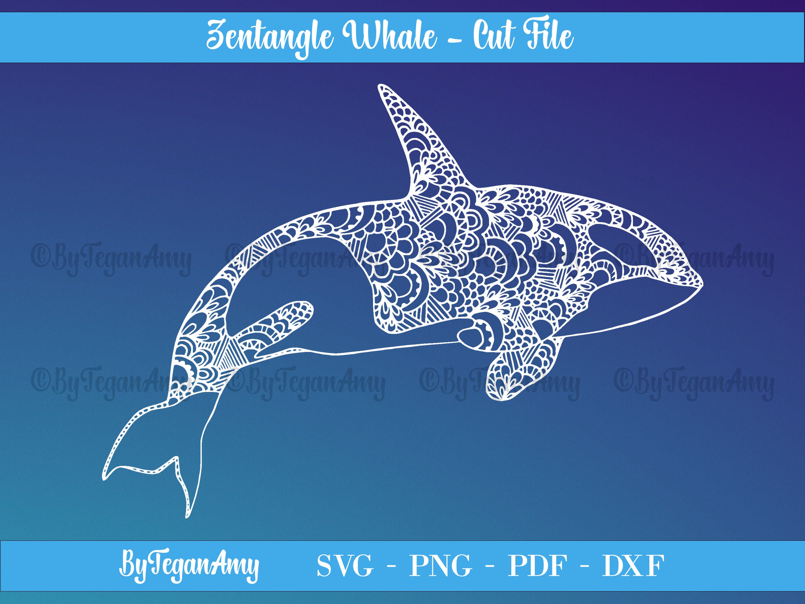 Zentangle Whale Cut File Orca Whale Print Whale SVG | Etsy