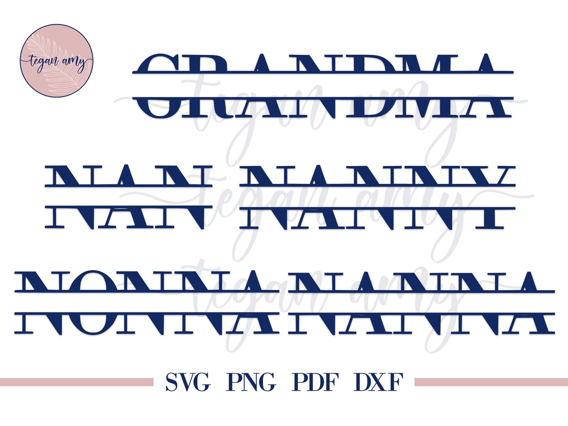 Grandma Split Monogram Nan Split Monogram Nanny Split - Etsy