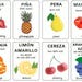 Spanish Fruit Flashcards: Bilingual Learning Printable (PDF) - Etsy