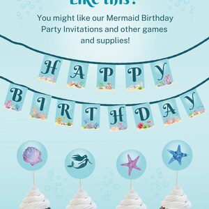 Mermaid Party Favor Tags, Gift Tags for Mermaid Party, Thank You Tags ...