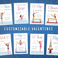 Printable Gymnastics Valentine's Day Card, Pink Background Gymnast ...