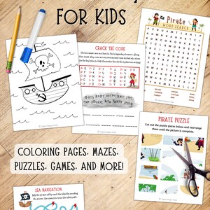 Pirate Themed Activities for Kids, Printable Coloring Pages, Word ...