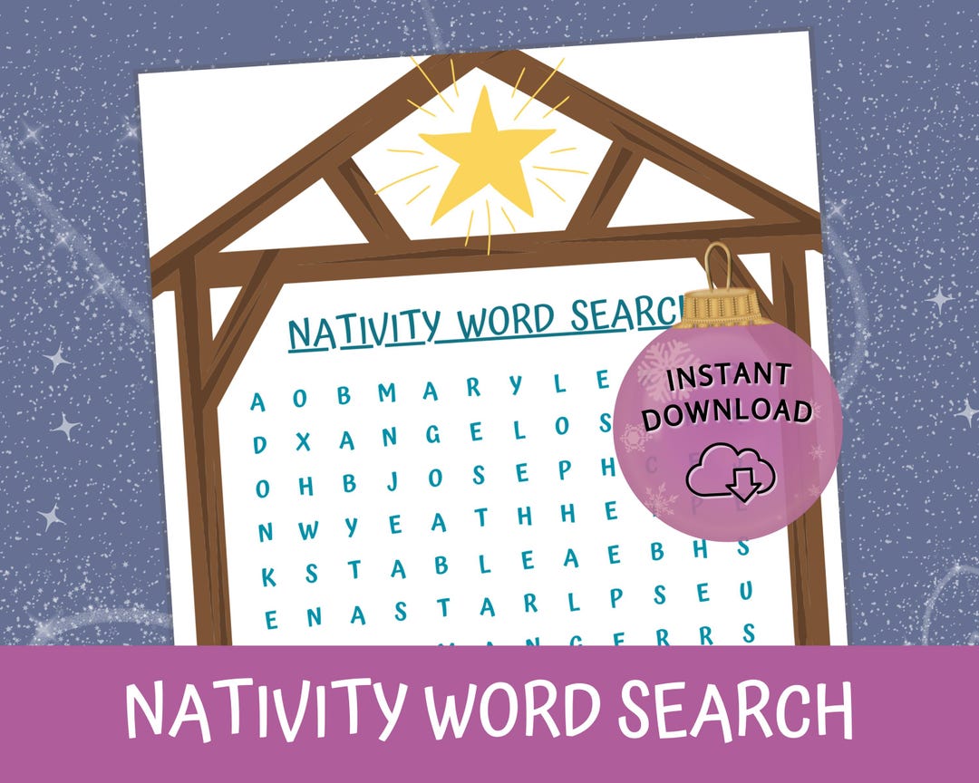 Nativity Word Search Puzzle, Catholic Homeschool Printable Wordsearch ...
