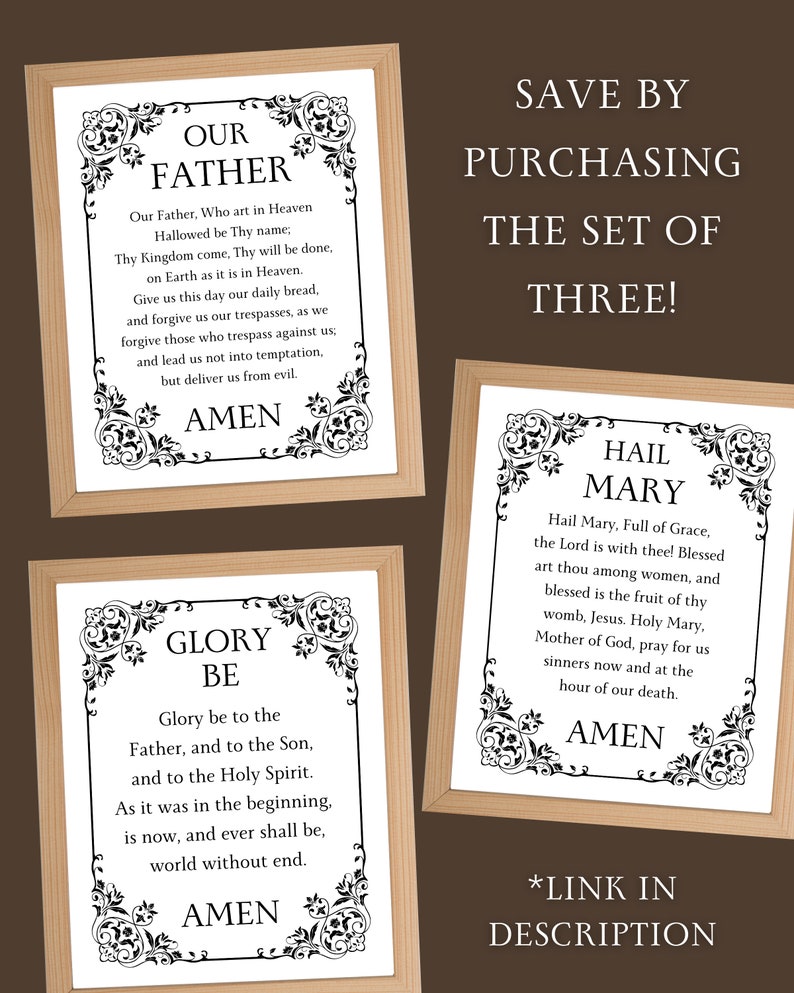 Hail Mary Prayer, Instant Download, Hail Mary Full of Grace, Catholic ...