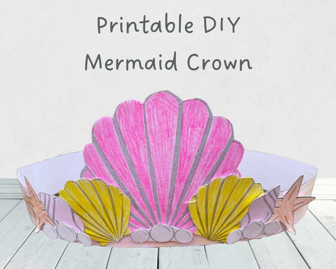 Mermaid Paper Crown Printable DIY Activity for Kids - Etsy