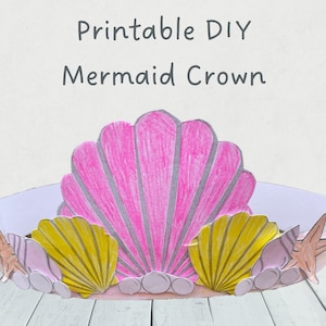 Mermaid Paper Crown Printable DIY Activity for Kids - Etsy