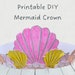 Mermaid Paper Crown Printable DIY Activity for Kids - Etsy