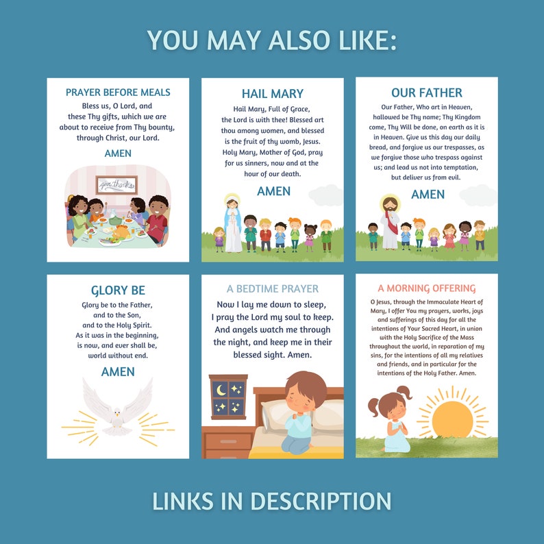 Catholic Kitchen Prayer After Meals, Meal Prayers Catholic Posters ...