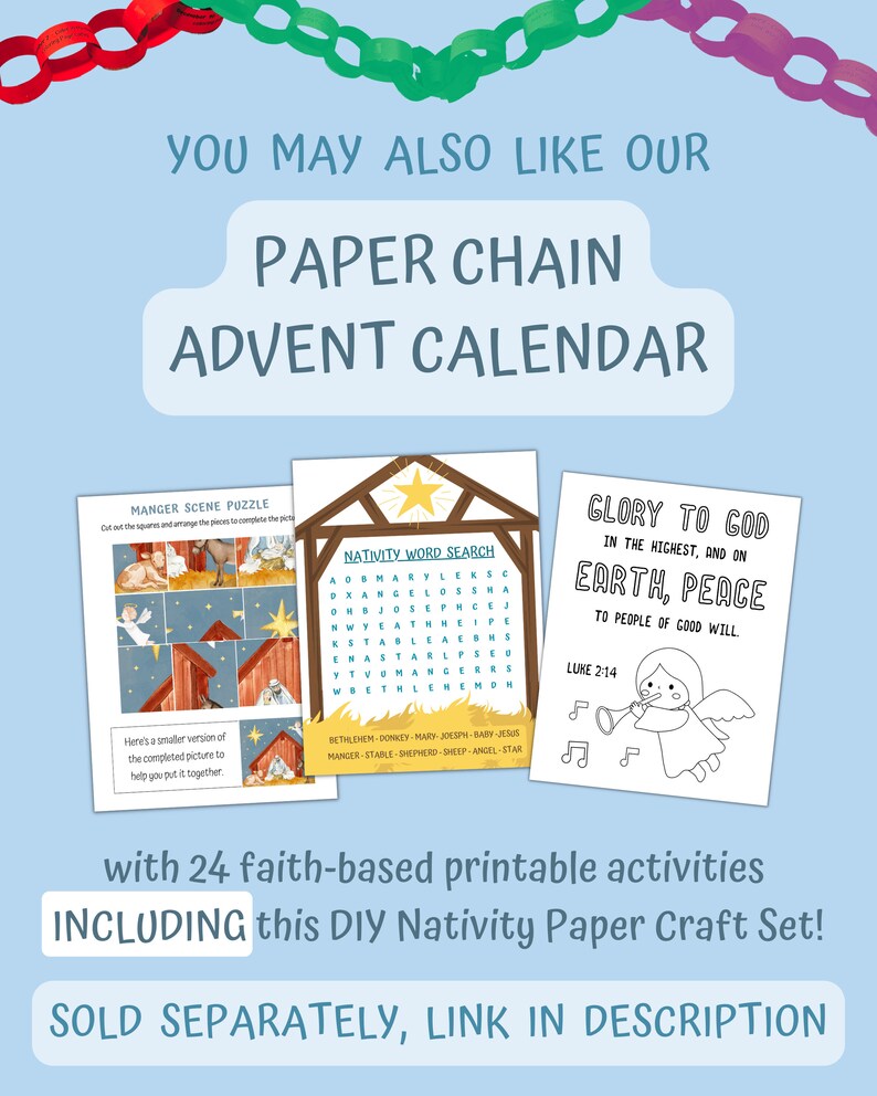 Nativity Paper Craft for Kids, DIY Christmas Craft Manger Scene ...