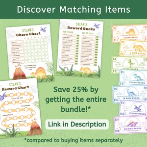 Dino Chore Chart Editable Individualized Chore Chart Printable ...