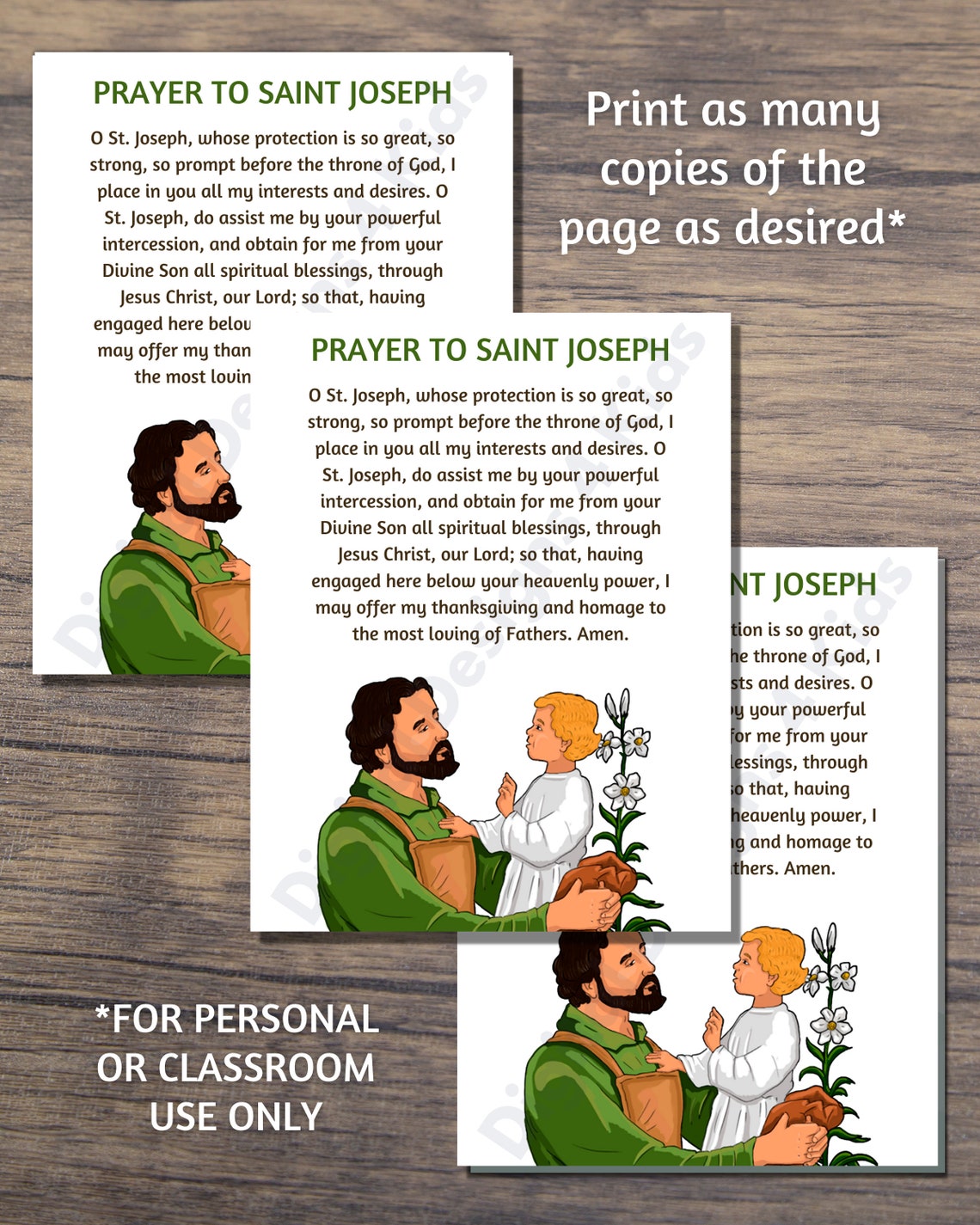 Prayer to Saint Joseph Printable for Kids, Catholic Prayer Print - Etsy