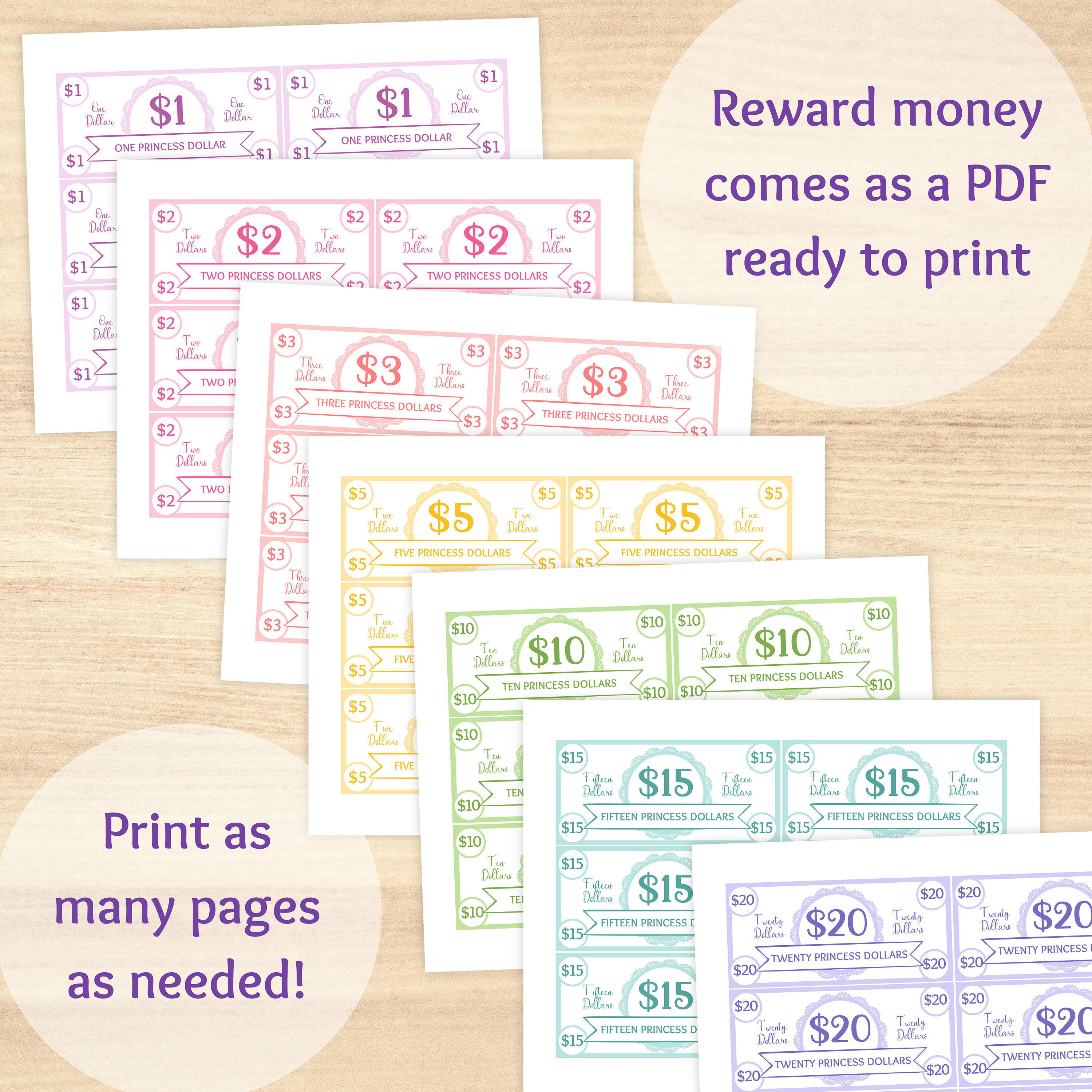 Kids Reward Bucks Chore Bucks Reward Chart Mom Bucks Reward Dollars ...