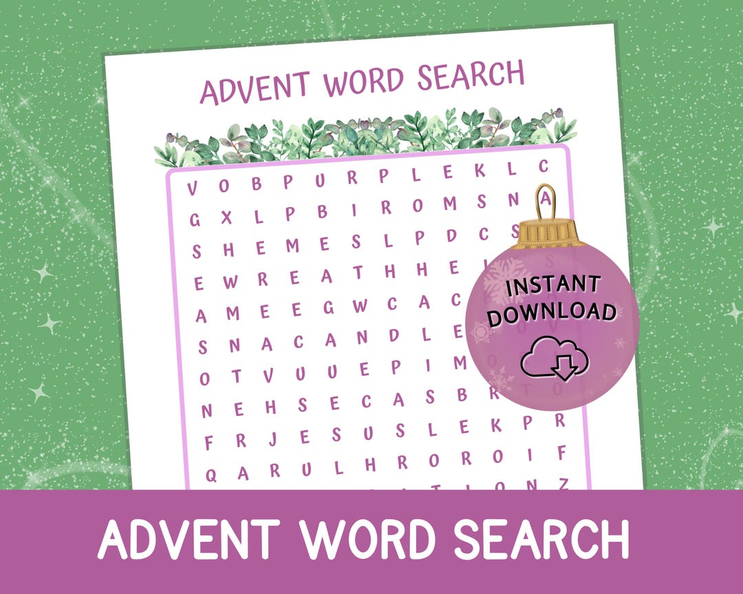 Catholic Kids Advent Word Search Puzzle, Catholic Advent Word Find ...