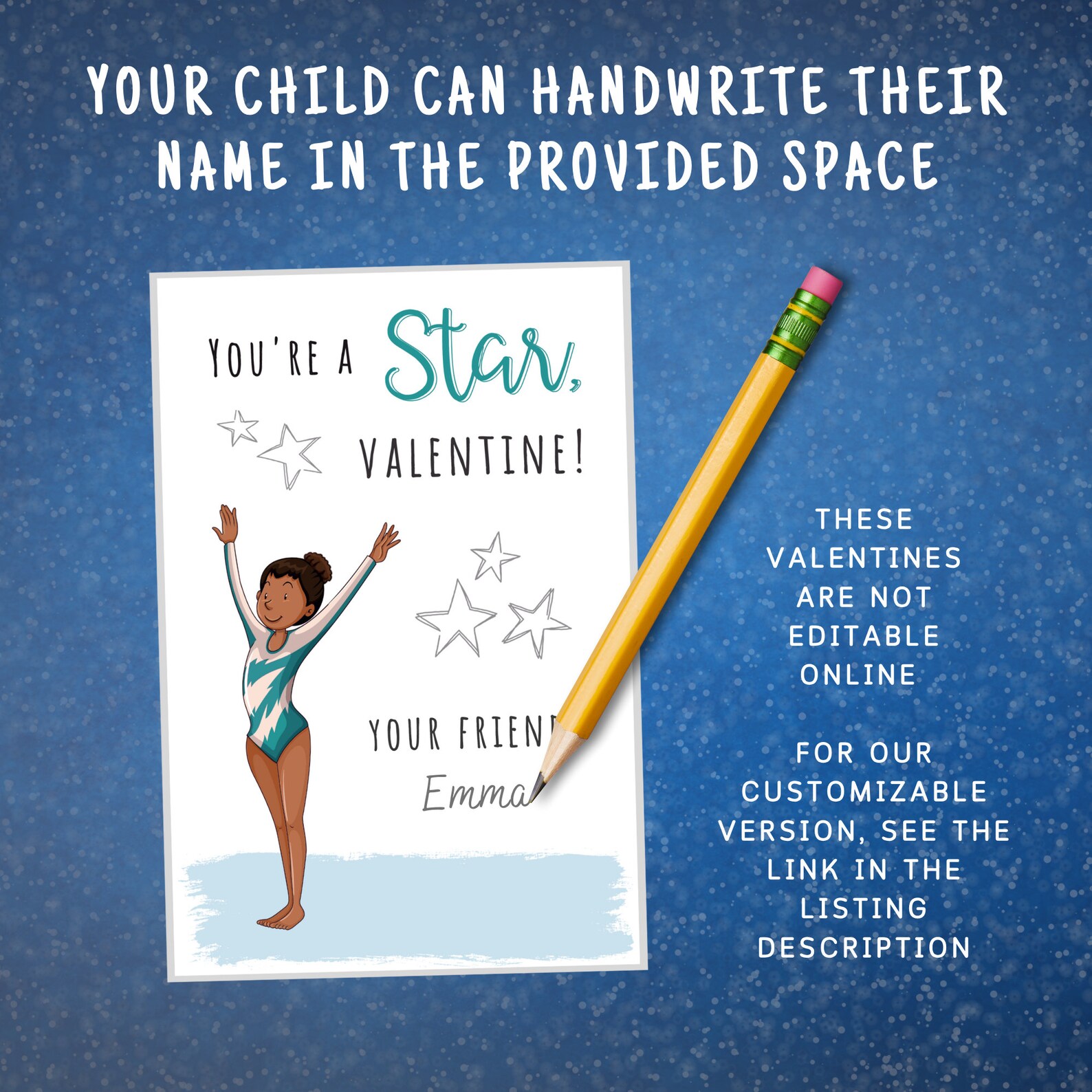 Girl Gymnast Valentines Day Exchange Cards, African American Gymnastics ...