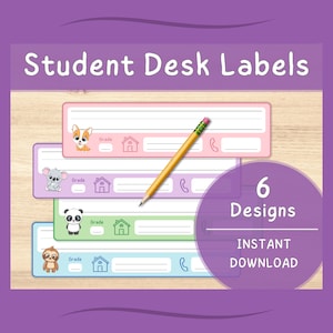 Classroom Desk Name Plates, School Name Plates, Desk Plates for ...
