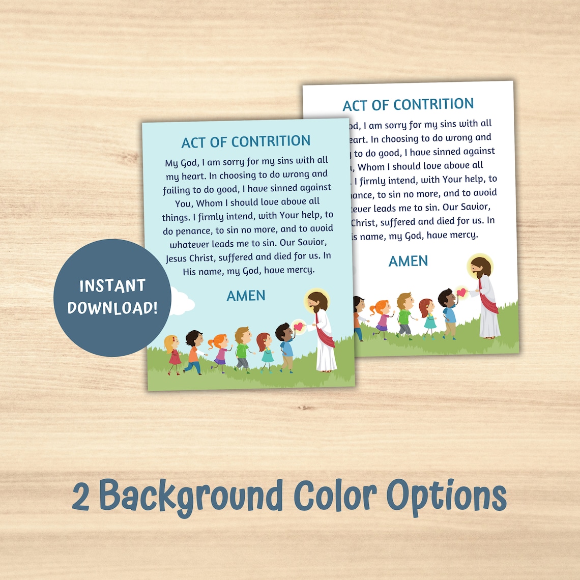 Act of Contrition Poster Prayer for Kids, Reconciliation Catholic ...