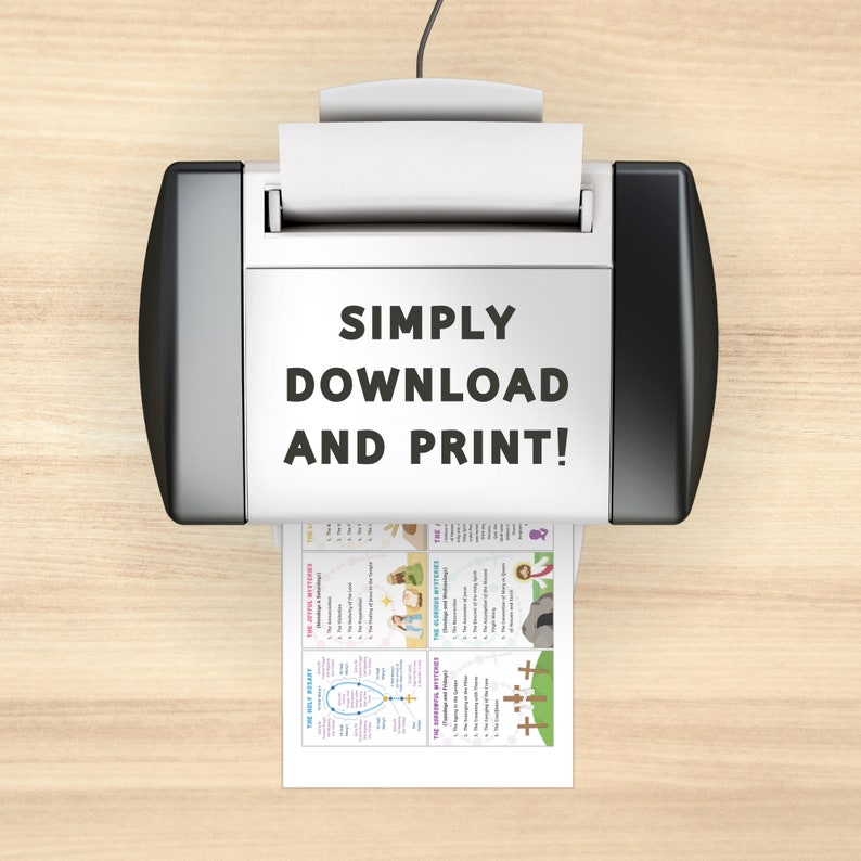 Rosary Mysteries Prayer Cards Kids Catholic Homeschool How to Pray the ...