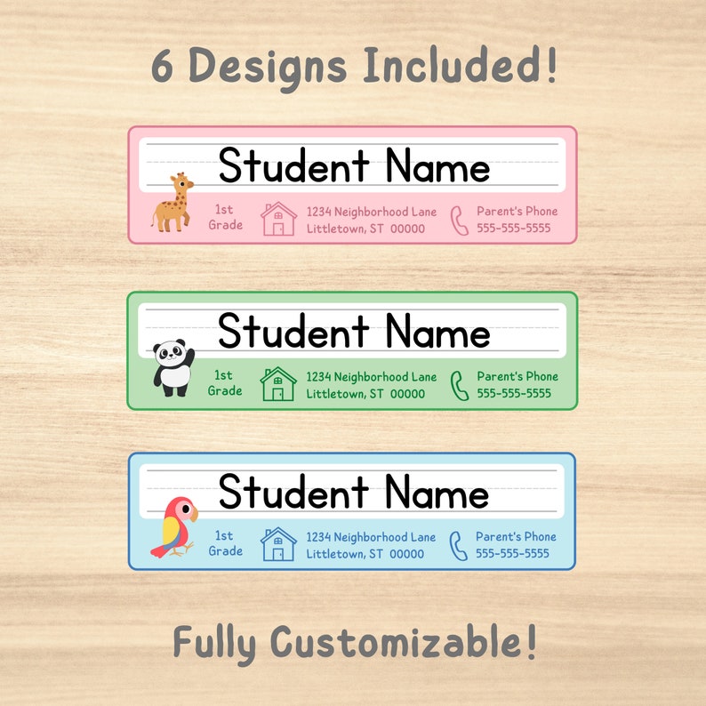 Customized Classroom Desk Name Plates, Editable Name Tags, School Name ...