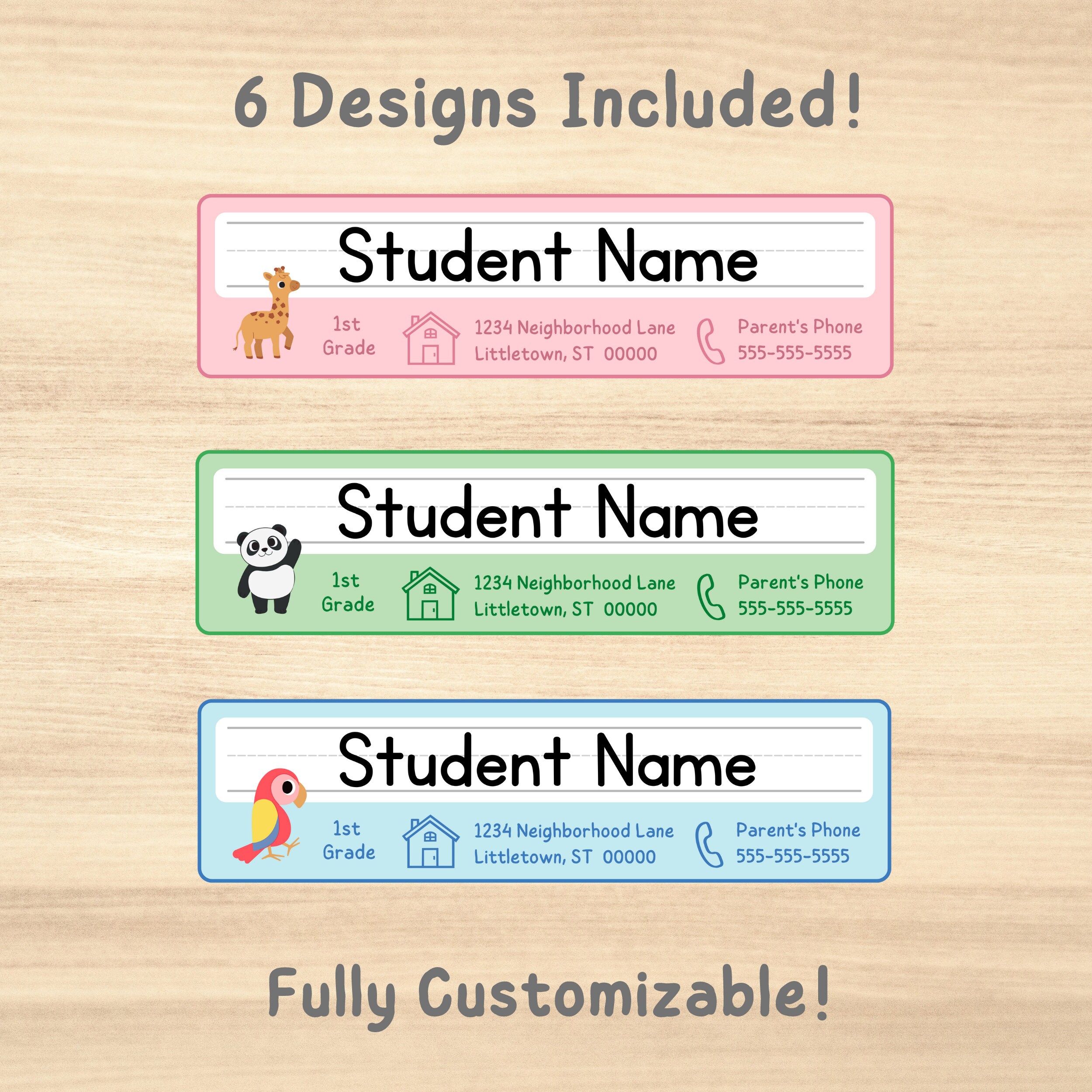 Customized Classroom Desk Name Plates, Editable Name Tags, School Name ...