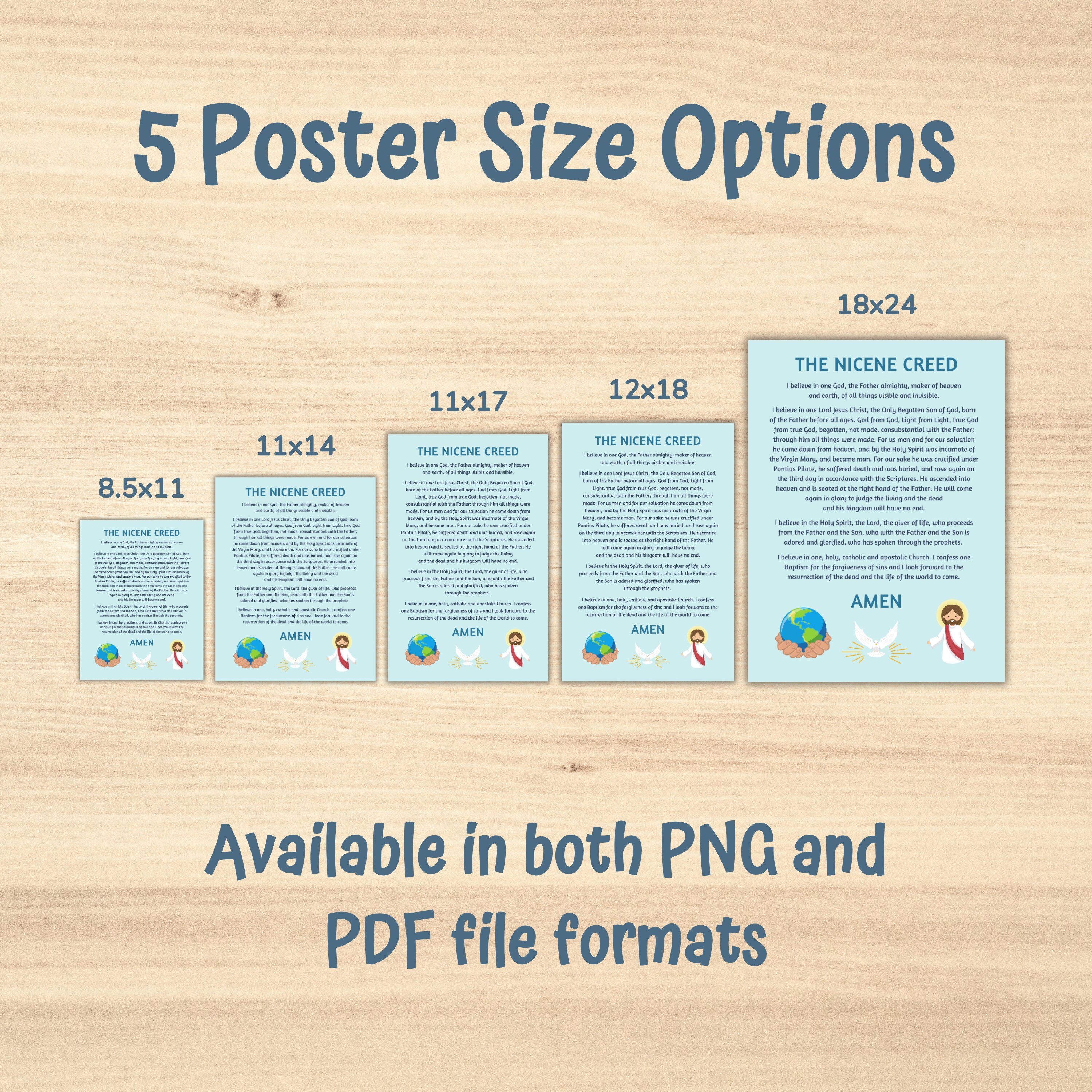Nicene Creed Prayer Poster for Catholic Kids, Traditional Catholic ...