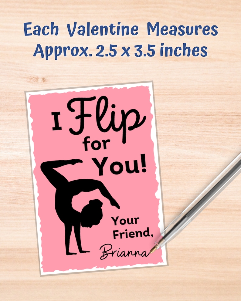 Gymnastics Printable Valentines Day Cards for Girls / Girl Valentines ...