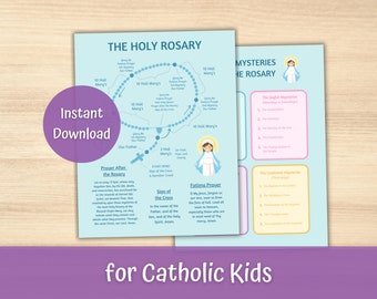 How to Pray the Rosary Guide for Kids & Mysteries of the Rosary ...