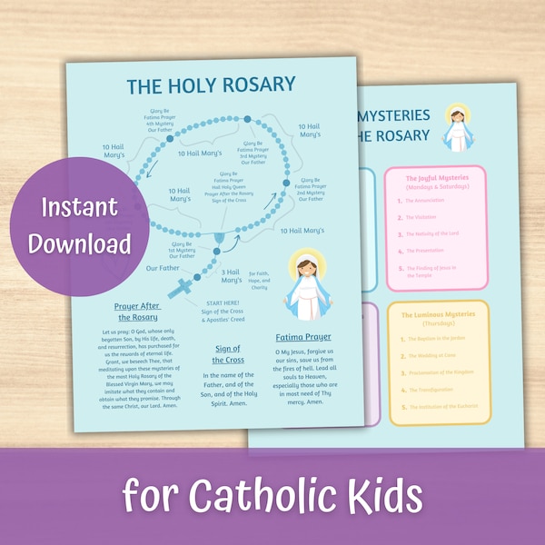 Rosary Printable for Kids - Etsy