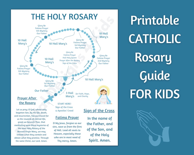 How to Pray the Rosary Guide for Kids & Mysteries of the - Etsy