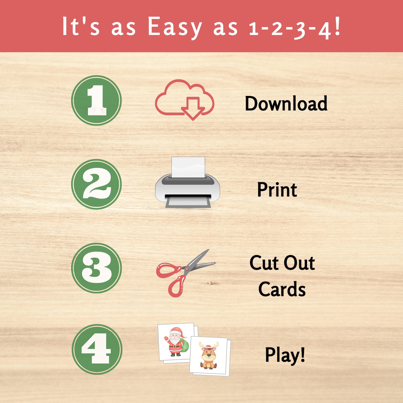 Christmas Memory Match Game for Kids, Memory Cards Game, Family ...