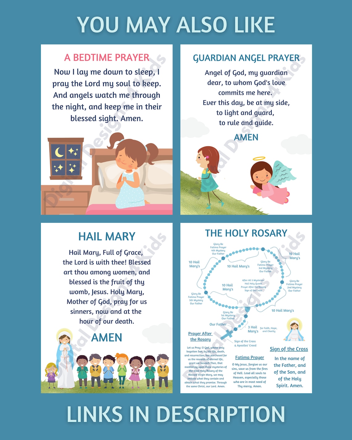 Catholic Morning Offering Printable for Kids, Morning Prayer Print for ...