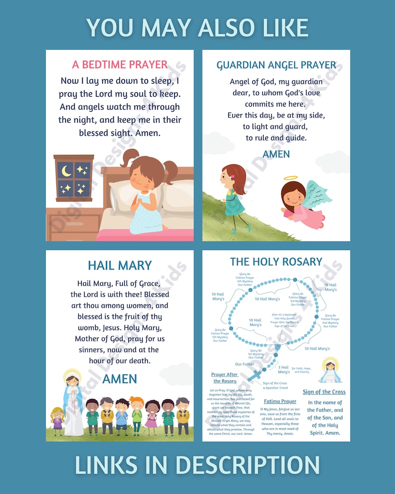 Catholic Morning Offering Printable for Kids, Morning Prayer Print for ...