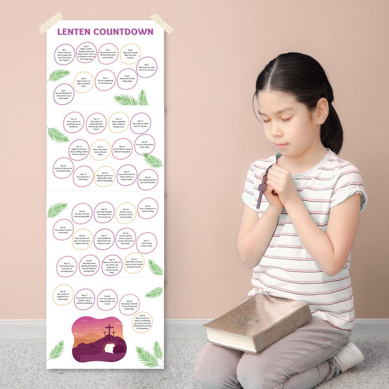 Lenten Countdown Calendar Printable, 40 Day Countdown From Ash ...