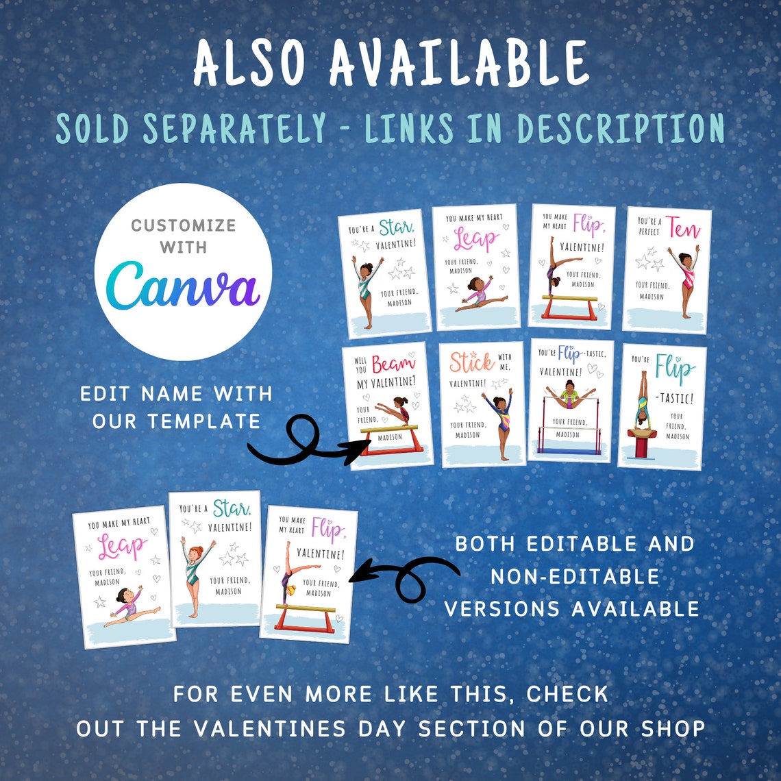 Girl Gymnast Valentines Day Exchange Cards, African American Gymnastics ...