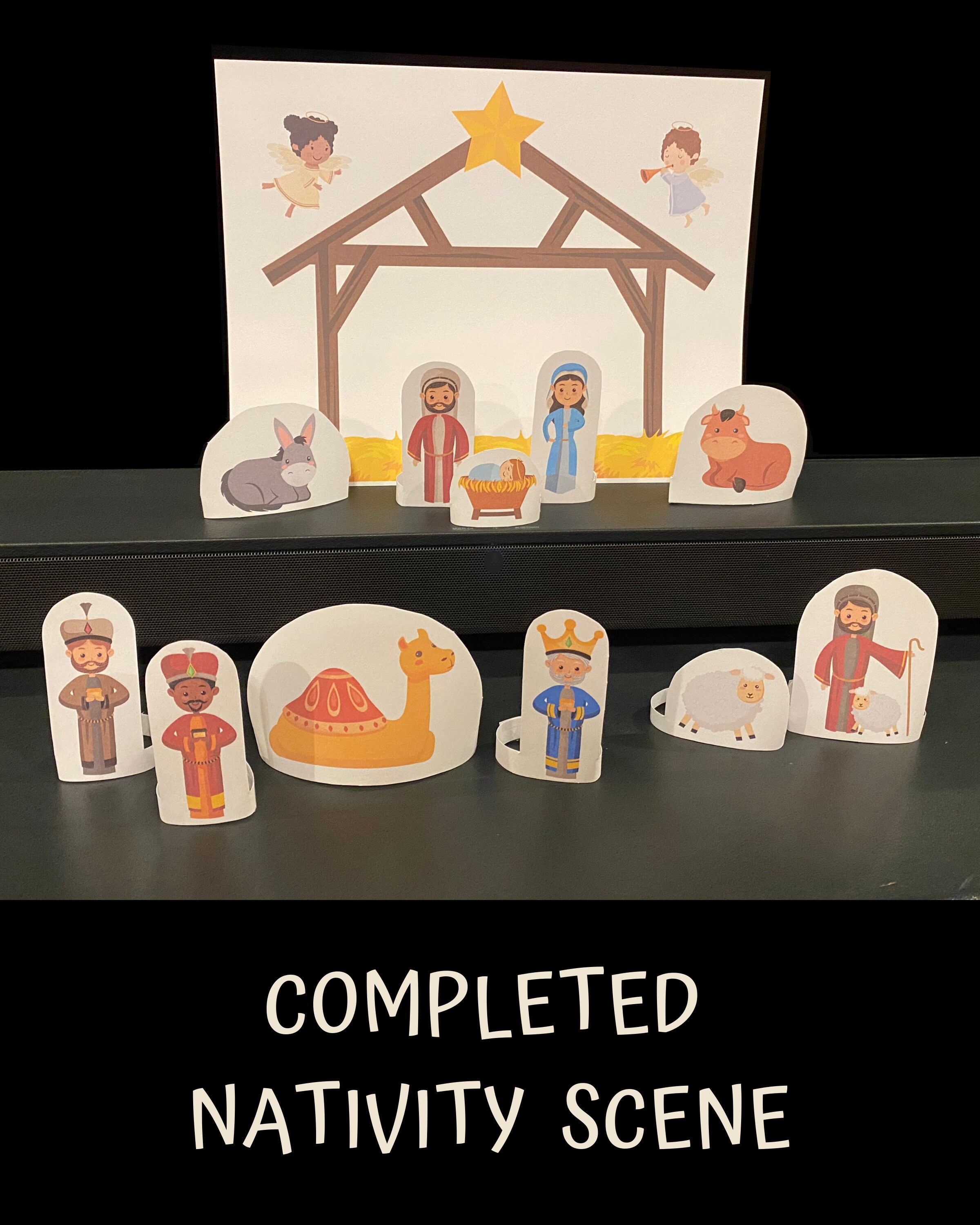 Nativity Paper Craft for Kids, DIY Christmas Craft Manger Scene ...