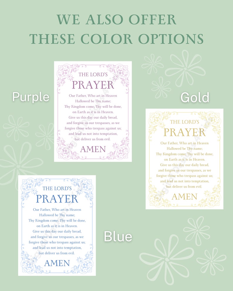 Our Father Prayer Printable, the Lord's Prayer Catholic Home Decor ...