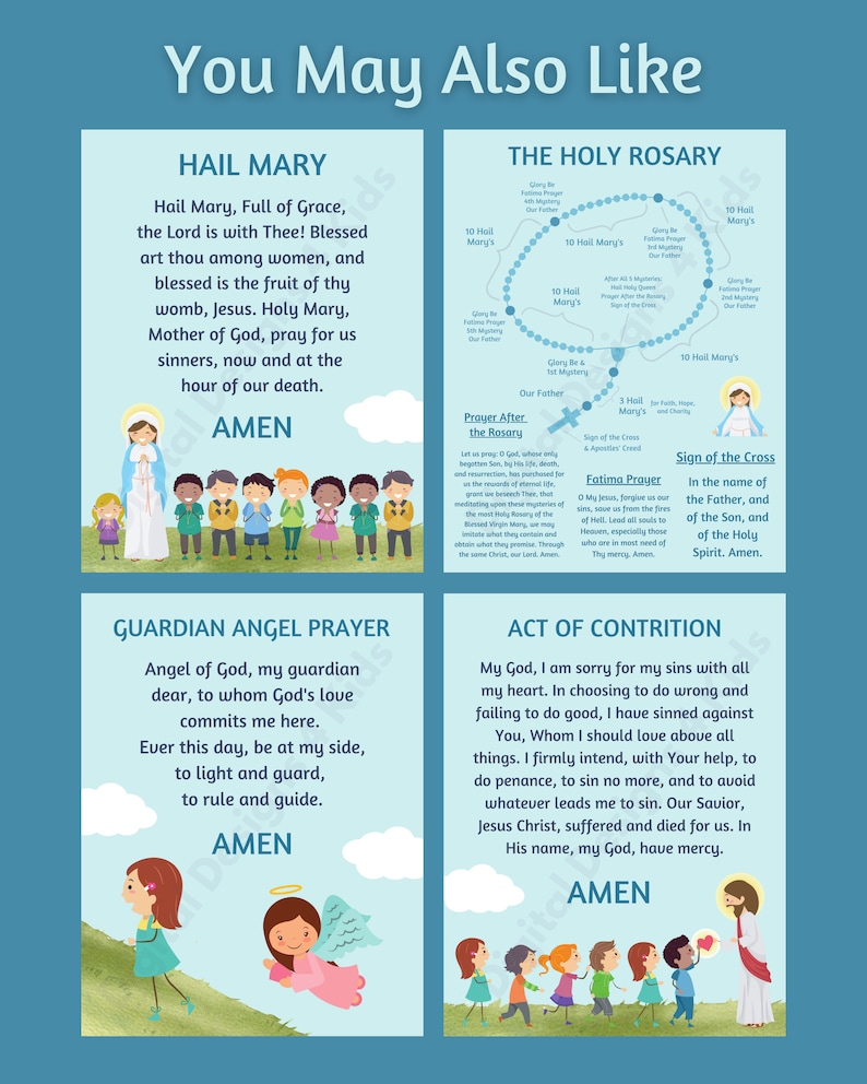 Our Father Prayer Print for Kids Religious the Lord's - Etsy