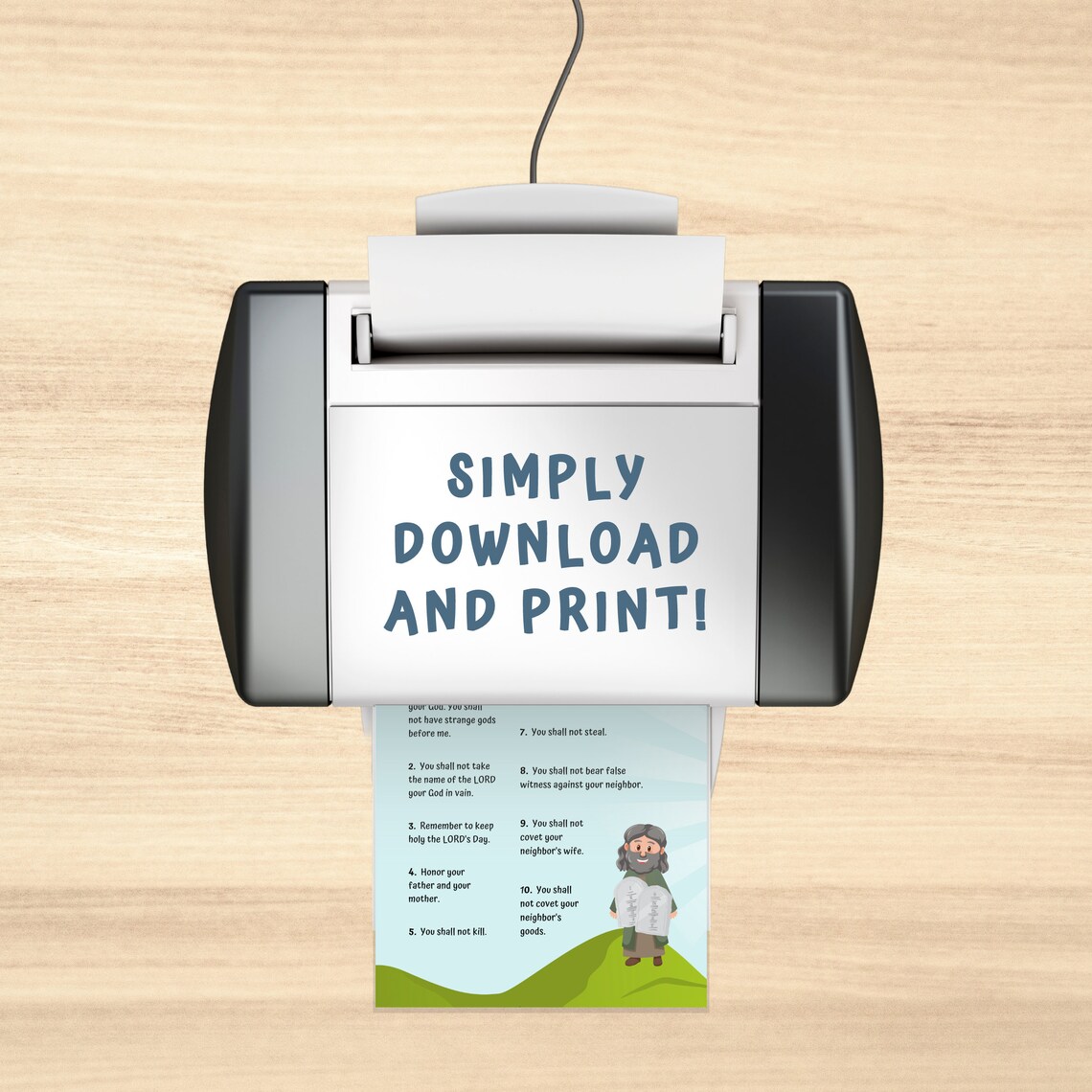 Catholic Ten Commandments for Kids, 10 Commandments Poster, Catholic ...