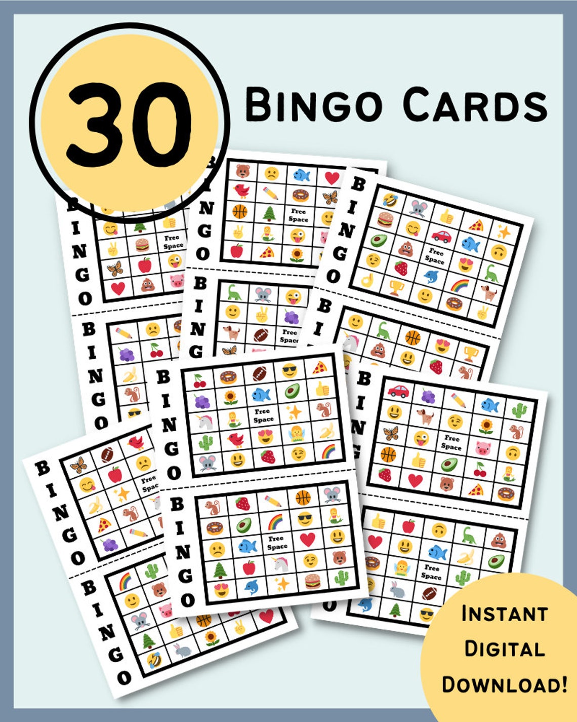 Emoji Bingo / Instant Printable Download / Kids Party Game / Fun for ...