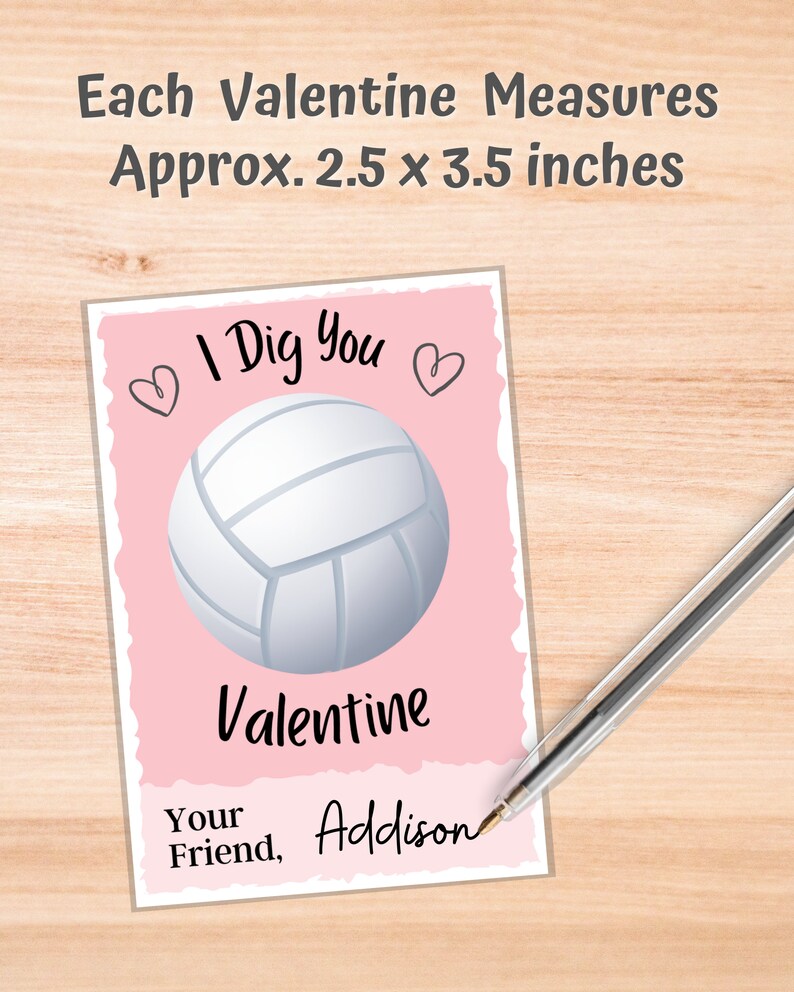 Volleyball Valentines Day Cards, Sports Valentines Cards, School ...