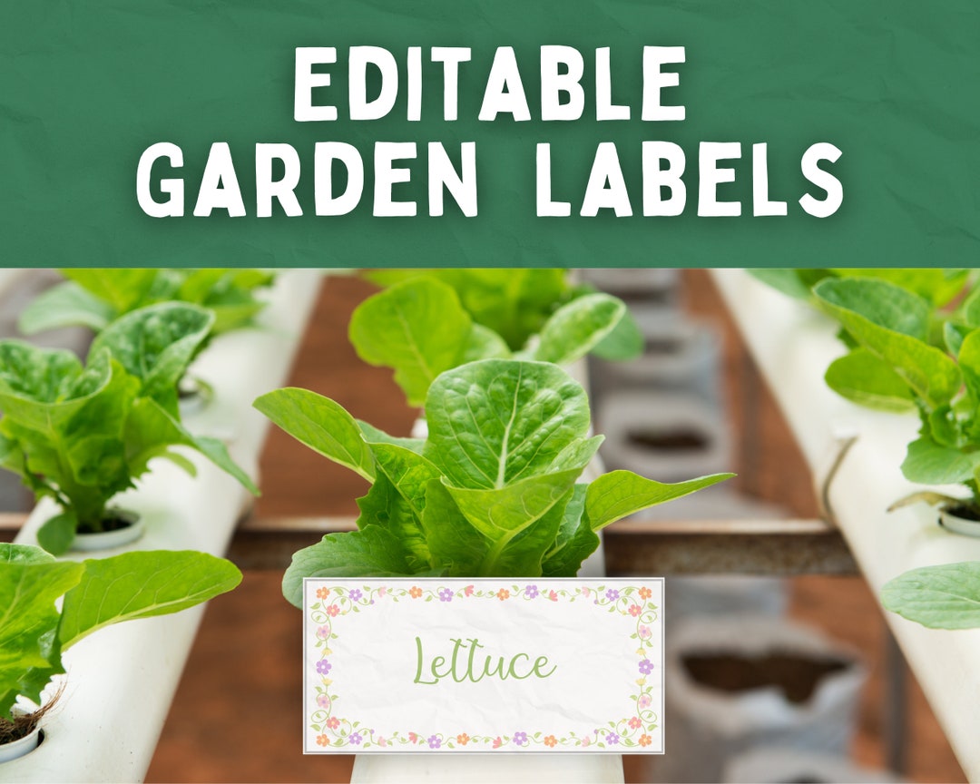 Custom Garden Labels Editable Printable Plant Markers, Hydroponic ...