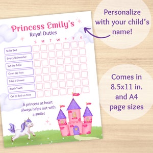 Kids Chore Chart Editable Template Printable PDF Responsibility Chart ...