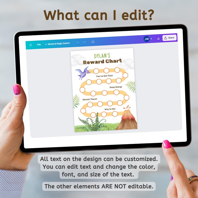 Dinosaur Reward Chart, Toddler Potty Training Chart, Editable Kids ...