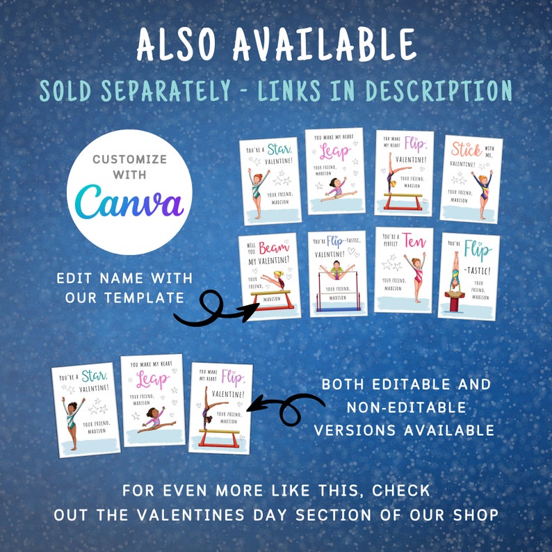 Printable Gymnastics Valentines Exchange Cards, Girl Gymnast Valentines ...